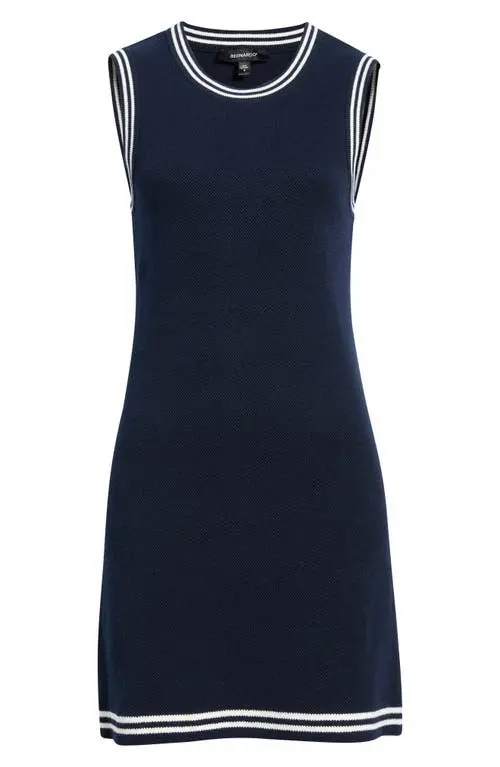 Bernardo Varsity Cotton Sweater Dress - Evening Blue