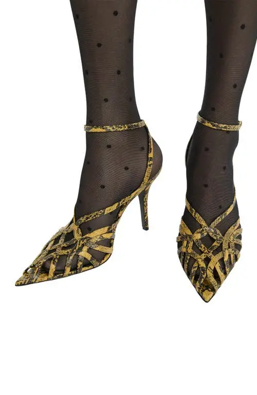 Balmain Python-effect Leather Cage Sandals