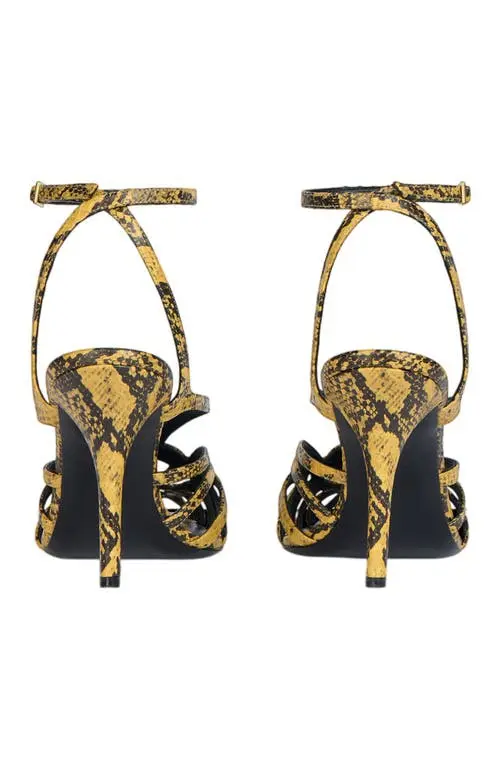Balmain Python-effect Leather Cage Sandals