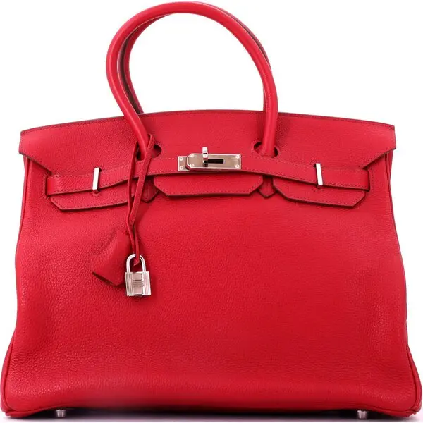 Hermès Birkin Handbag Vache Trekking With Palladium Hardware 35 - Red