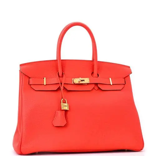 Hermès Birkin Handbag Orange Togo With Gold Hardware 35