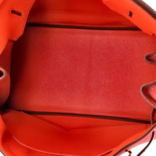 Hermès Birkin Handbag Orange Togo With Gold Hardware 35