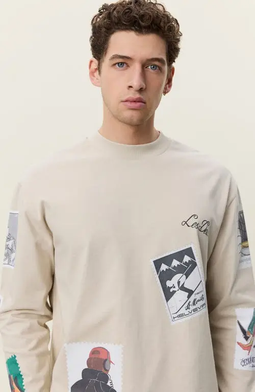 LES DEUX Stamp Graphic Long Sleeve T-shirt