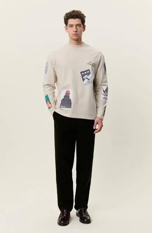 LES DEUX Stamp Graphic Long Sleeve T-shirt