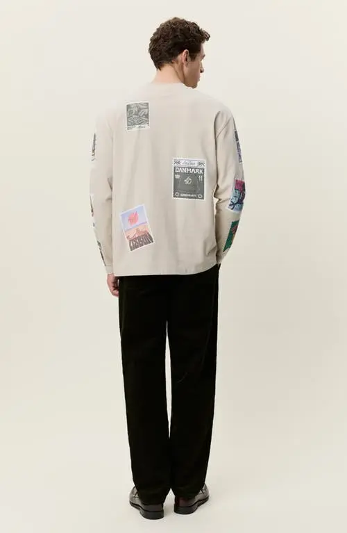 LES DEUX Stamp Graphic Long Sleeve T-shirt