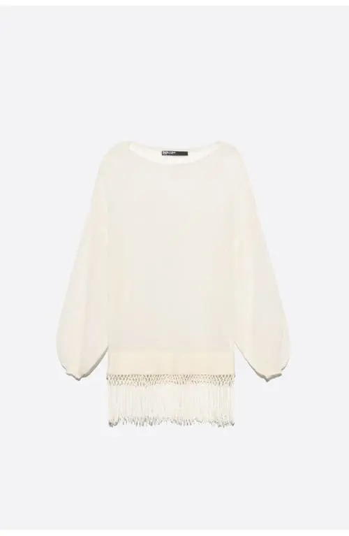 Bimba Y Lola Mohair Sweater With Fringe Hem
