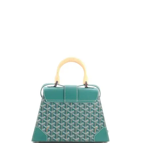 Goyard Saigon Top Handle Bag Coated Canvas With Leather Pm