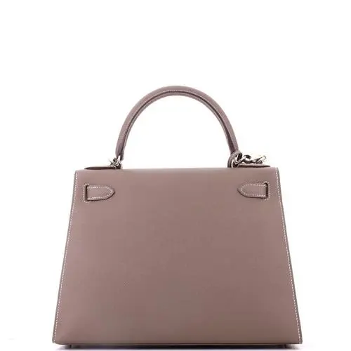 Hermès Kelly Handbag Epsom With Palladium Hardware 28 - Grey