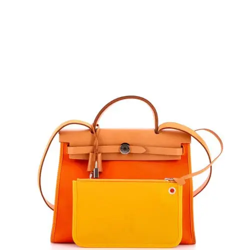 Hermès Herbag Zip Leather And Toile 31