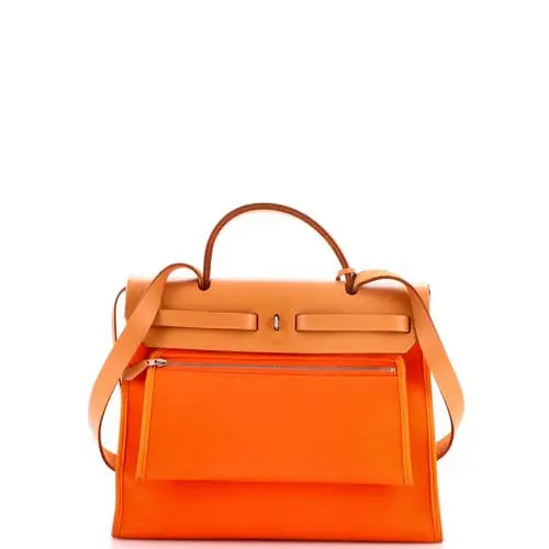 Hermès Herbag Zip Leather And Toile 31