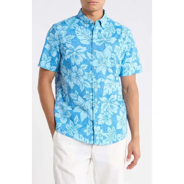 Reyn Spooner Costa Rica Floral Print Button-down Shirt - Light Blue