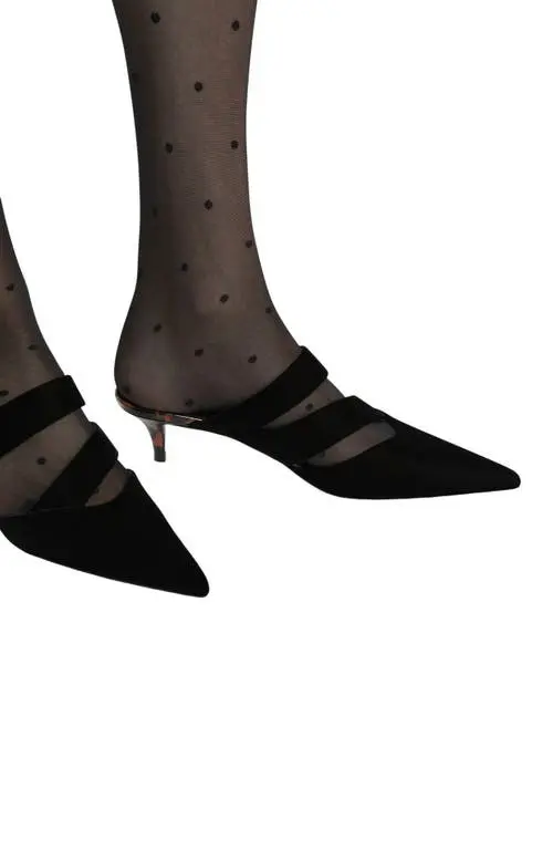 Balmain Velvet And Printed Patent Leather Mules
