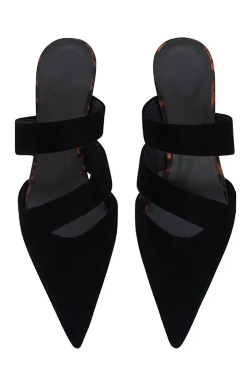 Balmain Velvet And Printed Patent Leather Mules