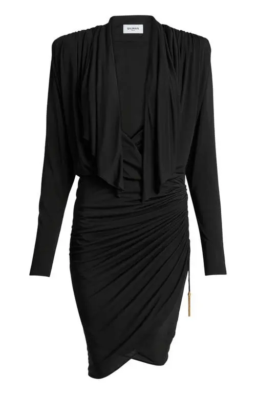 Balmain Draped Flowing Jersey Dress