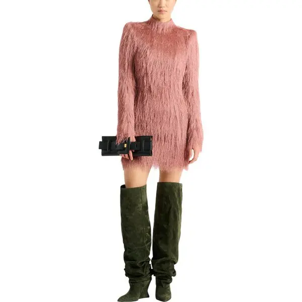 Balmain Fringe Bodycon Dress - Pink