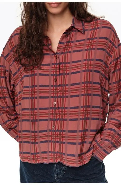 Bimba Y Lola Checked Boxy Fluid Shirt
