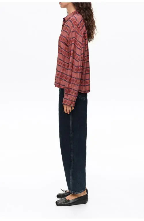 Bimba Y Lola Checked Boxy Fluid Shirt