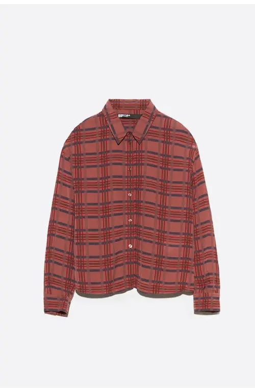 Bimba Y Lola Checked Boxy Fluid Shirt