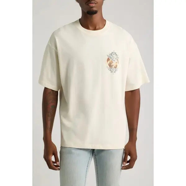 ID SUPPLY CO Guardian Angels Cotton Graphic T-shirt - Cream