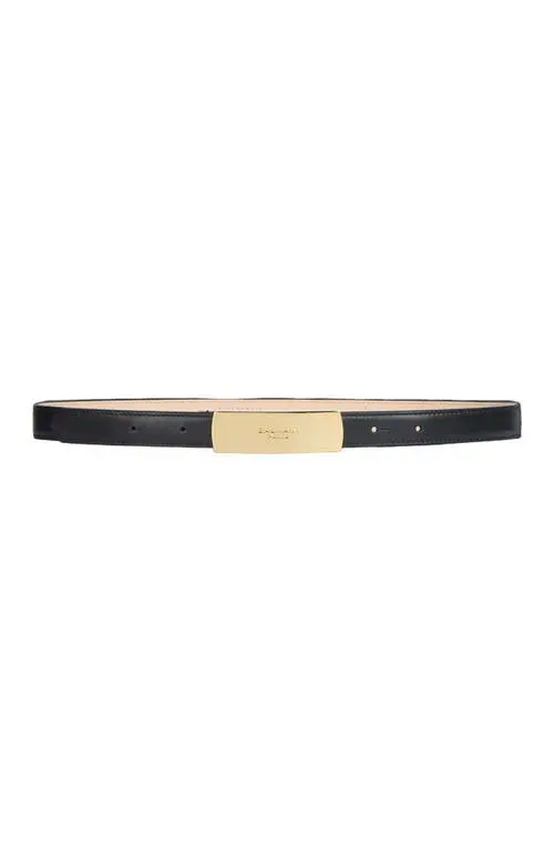 Balmain Smooth Leather Belt - Black
