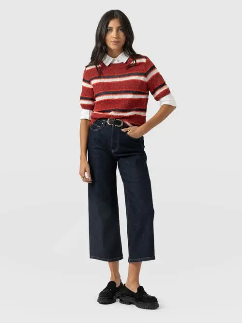 SAINT + SOFIA Rylie Crop Jean - Indigo