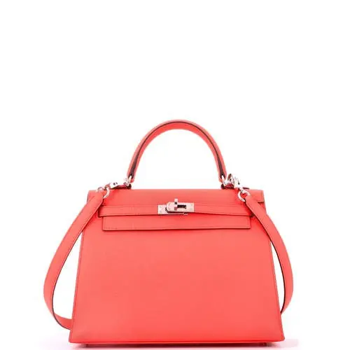 Hermès Kelly Handbag Epsom With Palladium Hardware 25 - Pink