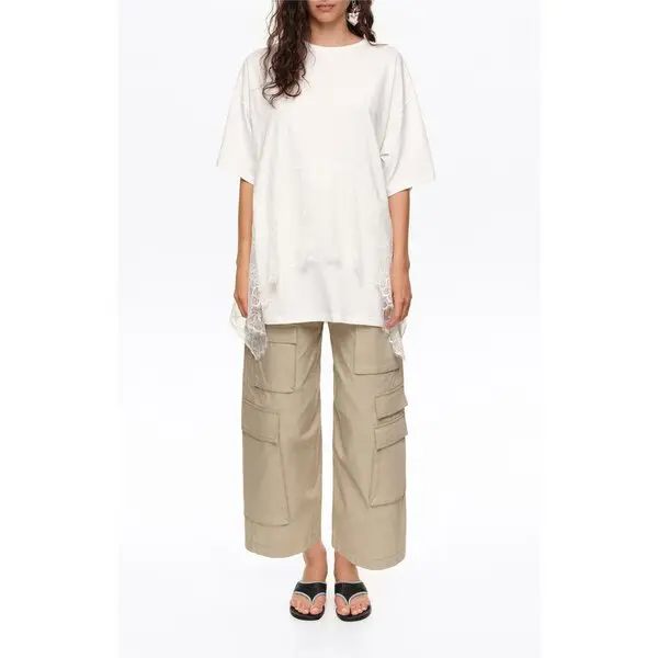 Bimba Y Lola Lace Ruffle Oversized T-shirt
