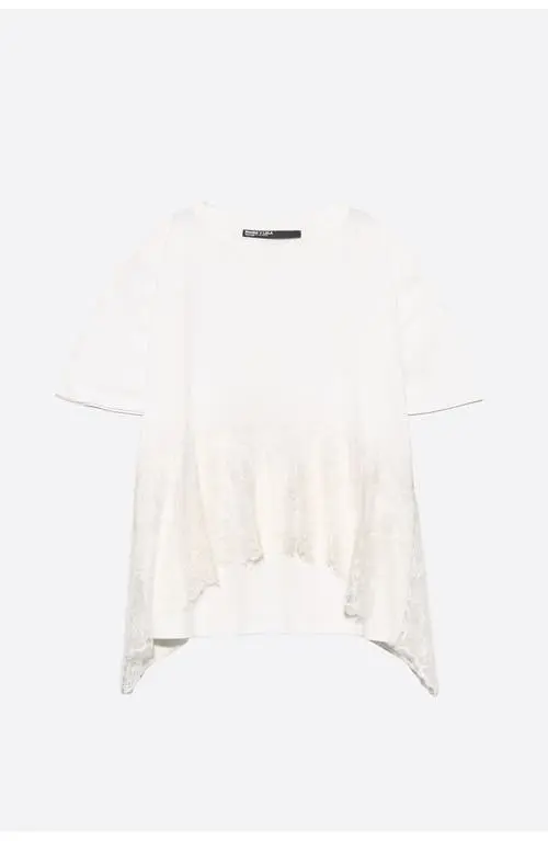 Bimba Y Lola Lace Ruffle Oversized T-shirt