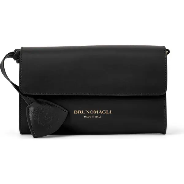 Bruno Magli Marina Wallet Crossbody Bag - Black Leather