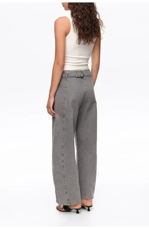 Bimba Y Lola Barrel Denim Trousers With Buckle