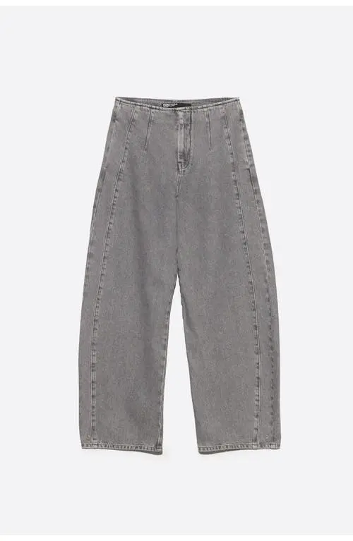Bimba Y Lola Barrel Denim Trousers With Buckle