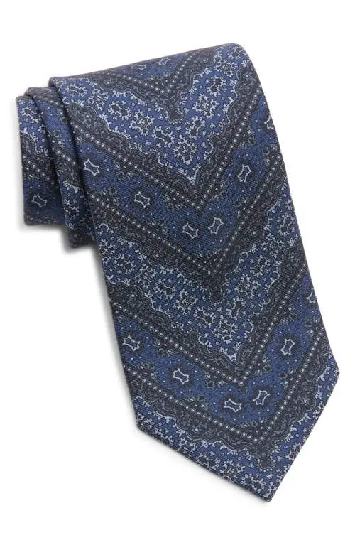 JACK VICTOR Paisley Silk Tie - Navy