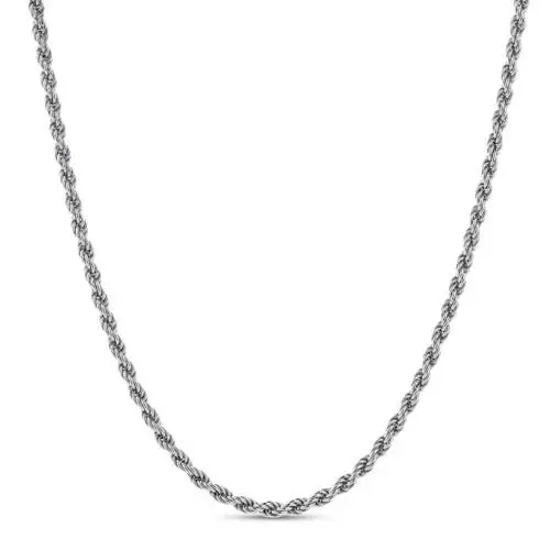LUVMYJEWELRY Mizuki Rope Chain Necklace 925 Silver - Sterling Silver