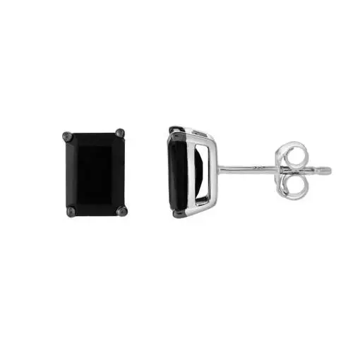 LUVMYJEWELRY Kova 1.55ct Emerald Cut Black Spinel Stud Earrings 925 Silver - Sterling Silver