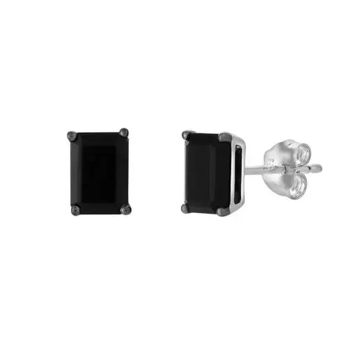 LUVMYJEWELRY Kova 1.55ct Emerald Cut Black Spinel Stud Earrings 925 Silver