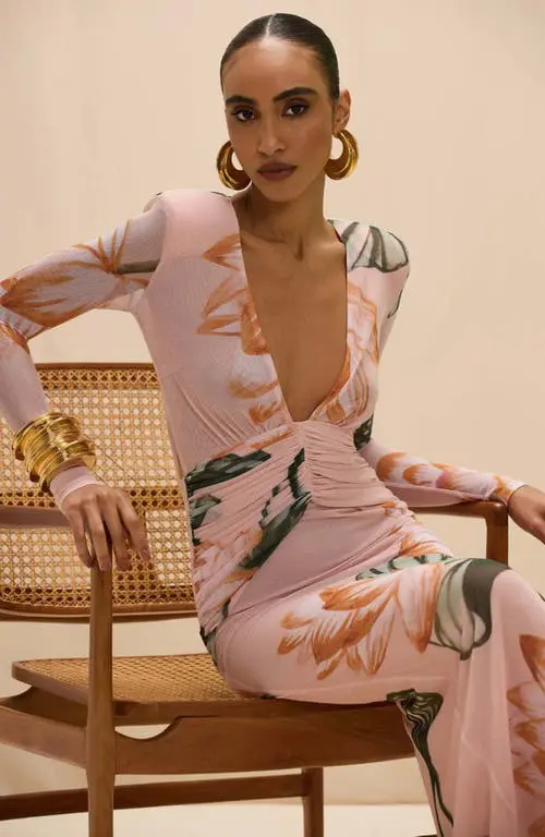 PatBO Lotus Long Sleeve Maxi Dress