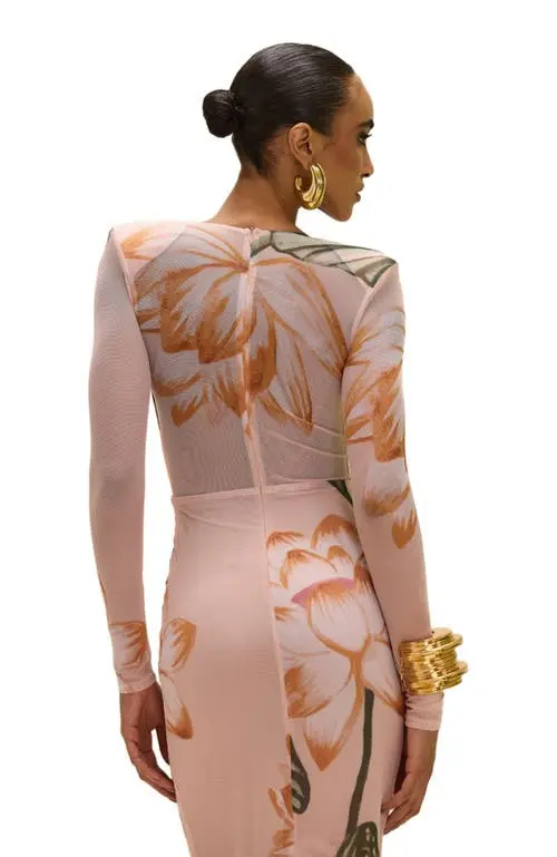 PatBO Lotus Long Sleeve Maxi Dress