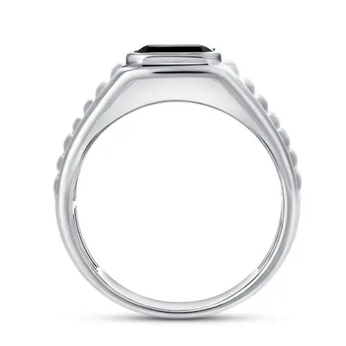 LUVMYJEWELRY Kuro 2.55ct Bezel Black Spinel Ring 925 Silver