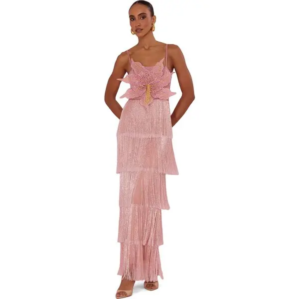 PatBO Solar Embroidery Maxi Dress - Pink