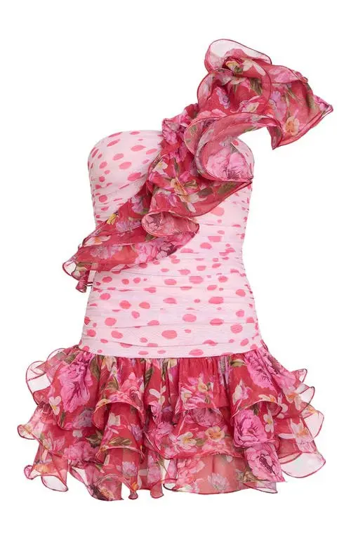 PatBO Peony Dots Ruffle Mini Dress