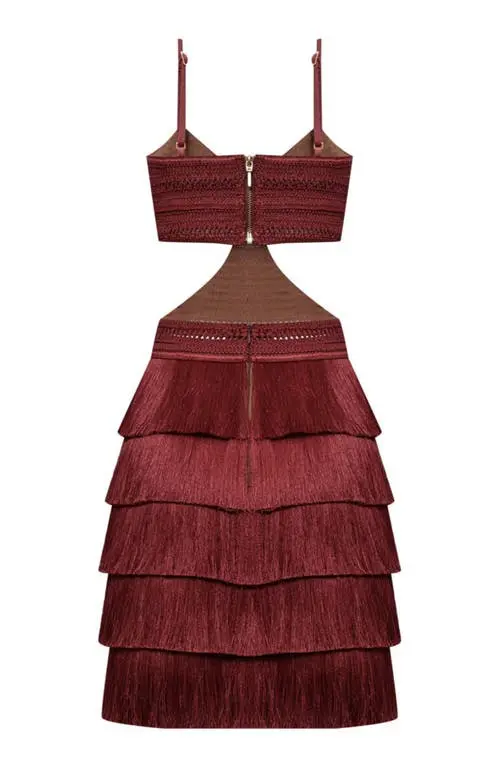 PatBO Amethyst Fringe Mini Dress