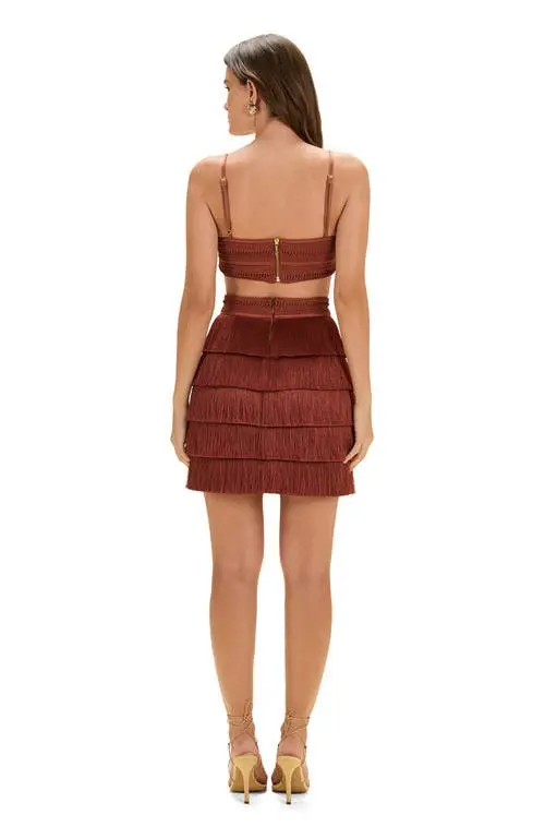 PatBO Amethyst Fringe Mini Dress