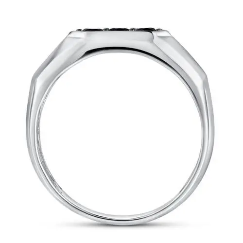 LUVMYJEWELRY Tora 0.3ct Hexagon Black Spinel Ring 925 Silver