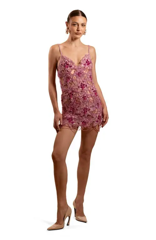 PatBO Amelia Embroidery Mini Dress - Pink