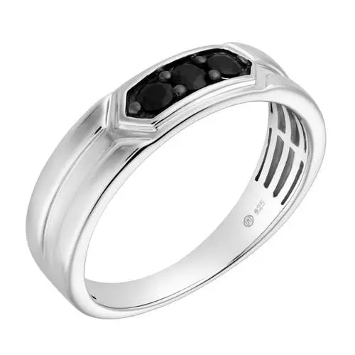 LUVMYJEWELRY Ryu 0.2ct Black Spinel Ring 925 Silver
