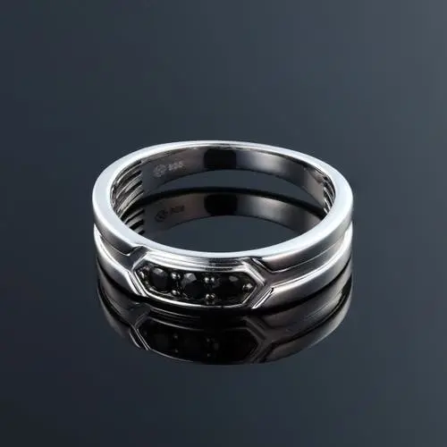 LUVMYJEWELRY Ryu 0.2ct Black Spinel Ring 925 Silver