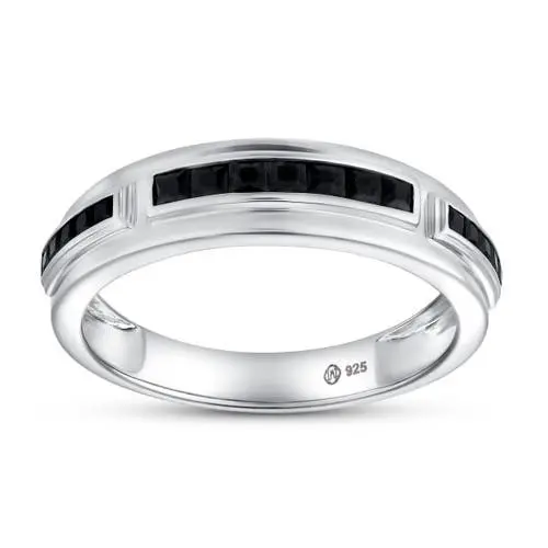 LUVMYJEWELRY Rei 0.7ct Princess Cut Black Spinel Ring 925 Silver - Sterling Silver