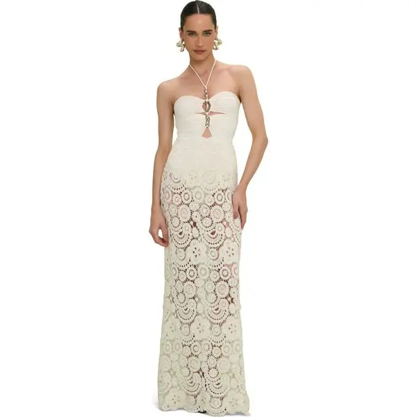PatBO Embroidered Maxi Dress - Off White