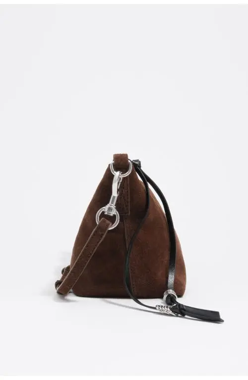 Bimba Y Lola Medium Suede Madrid Crossbody Bag - Coffee