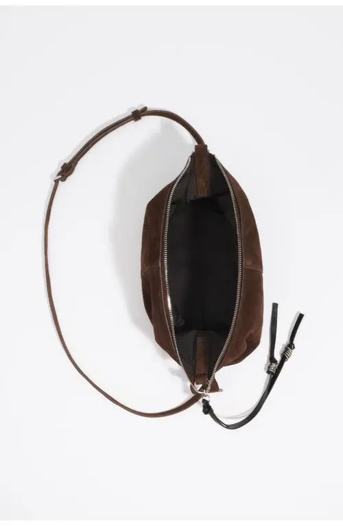 Bimba Y Lola Medium Suede Madrid Crossbody Bag - Coffee